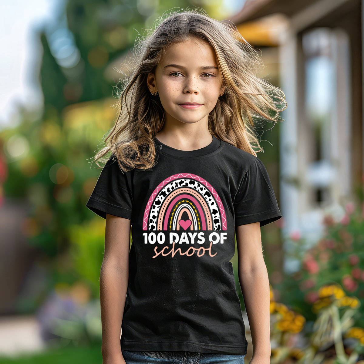 100 Days Of School Rainbow DTF Transfer – HotMessCustomDesigns