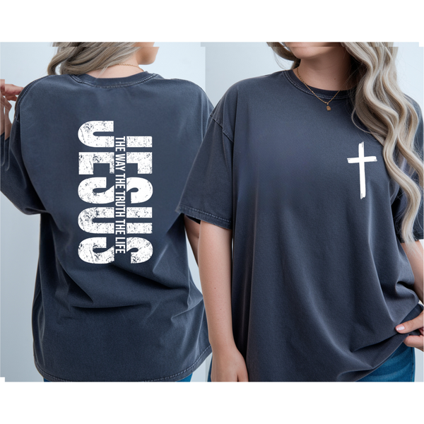 Jesus The Way Truth Light DTF Transfer – HotMessCustomDesigns